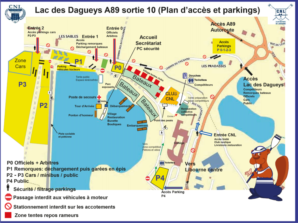 Plan d’accès et circulation – Club Nautique de Libourne